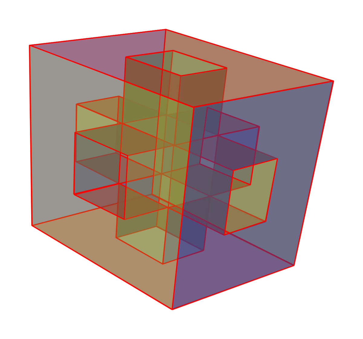 Translucent three-point perspective Menger sketch | MLTSHP