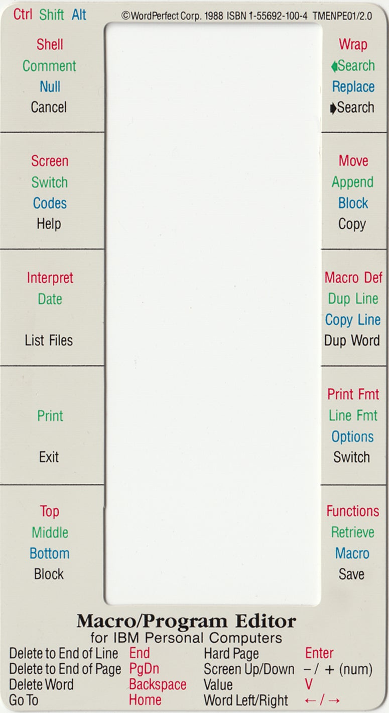 Wordperfect Keyboard Overlay (Side Function Keys) | MLTSHP