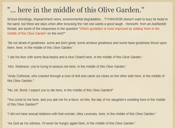 here in the middle of this Olive Garden | MLTSHP