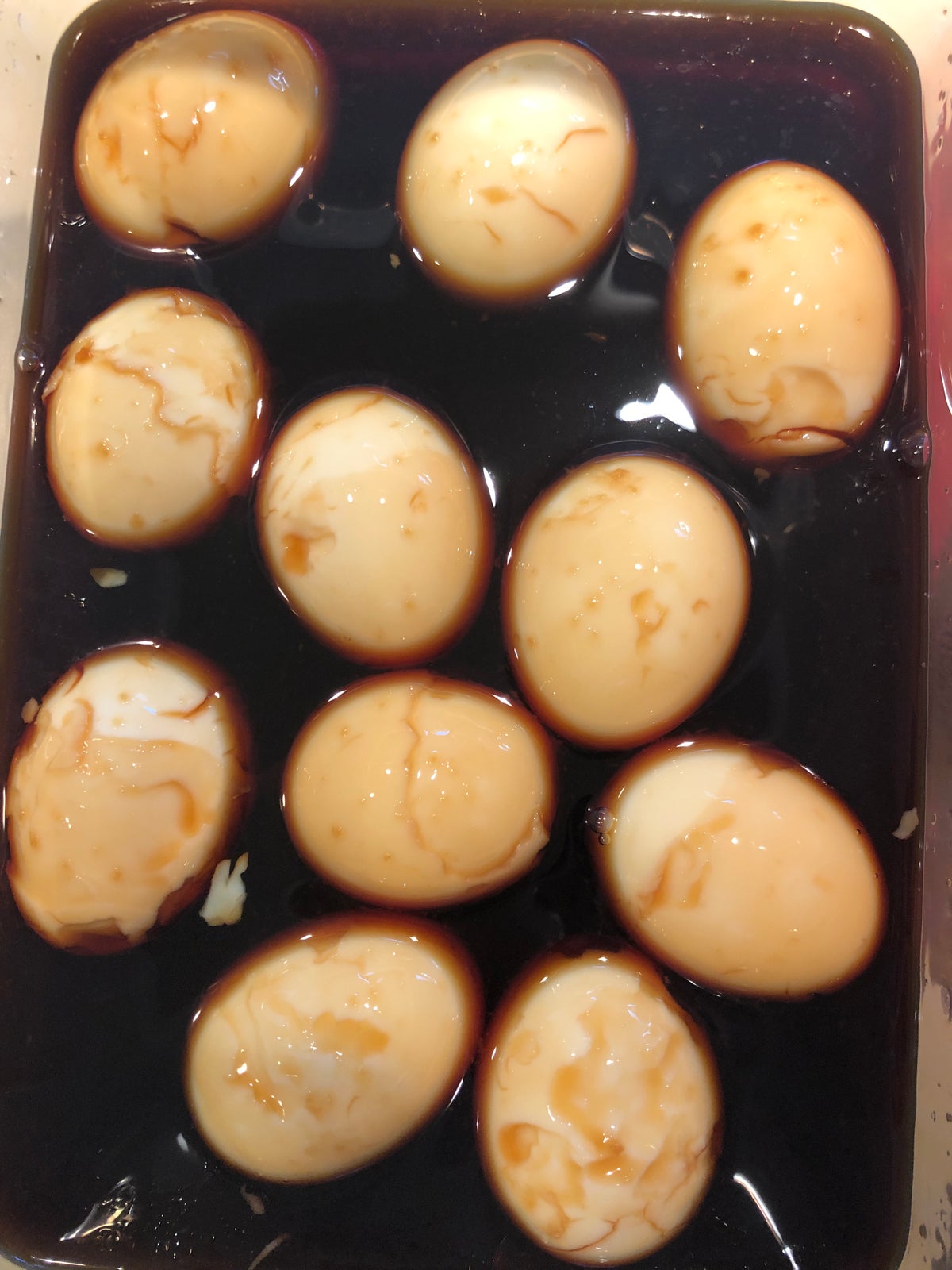 ramen eggs getting ready to be deviled | MLTSHP