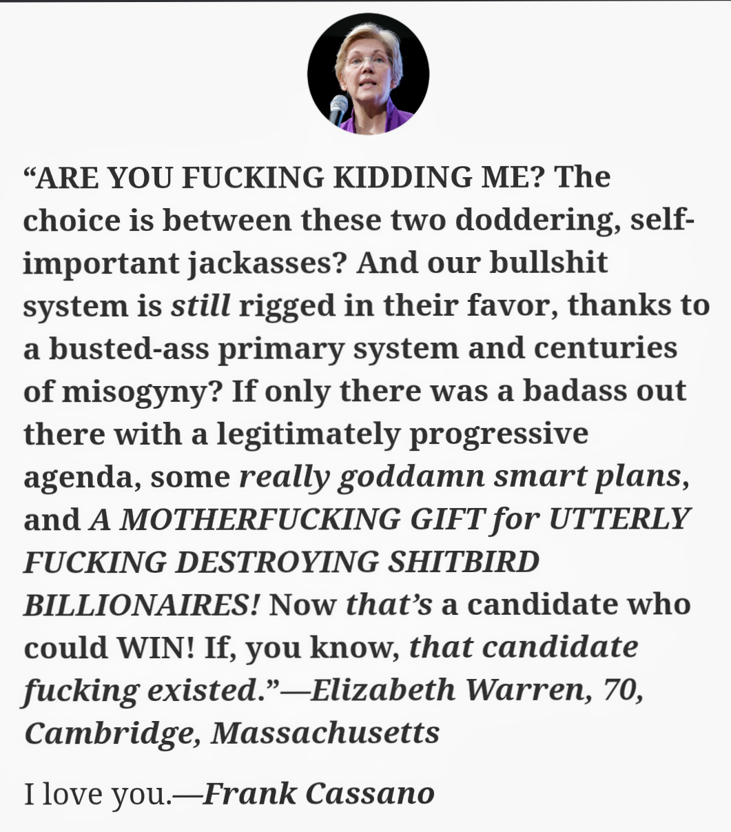 Frank Cassano on who he'd vote for. | MLTSHP