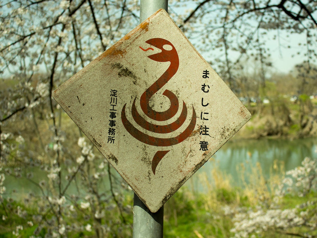 Japanese venomous snake warning sign | MLTSHP
