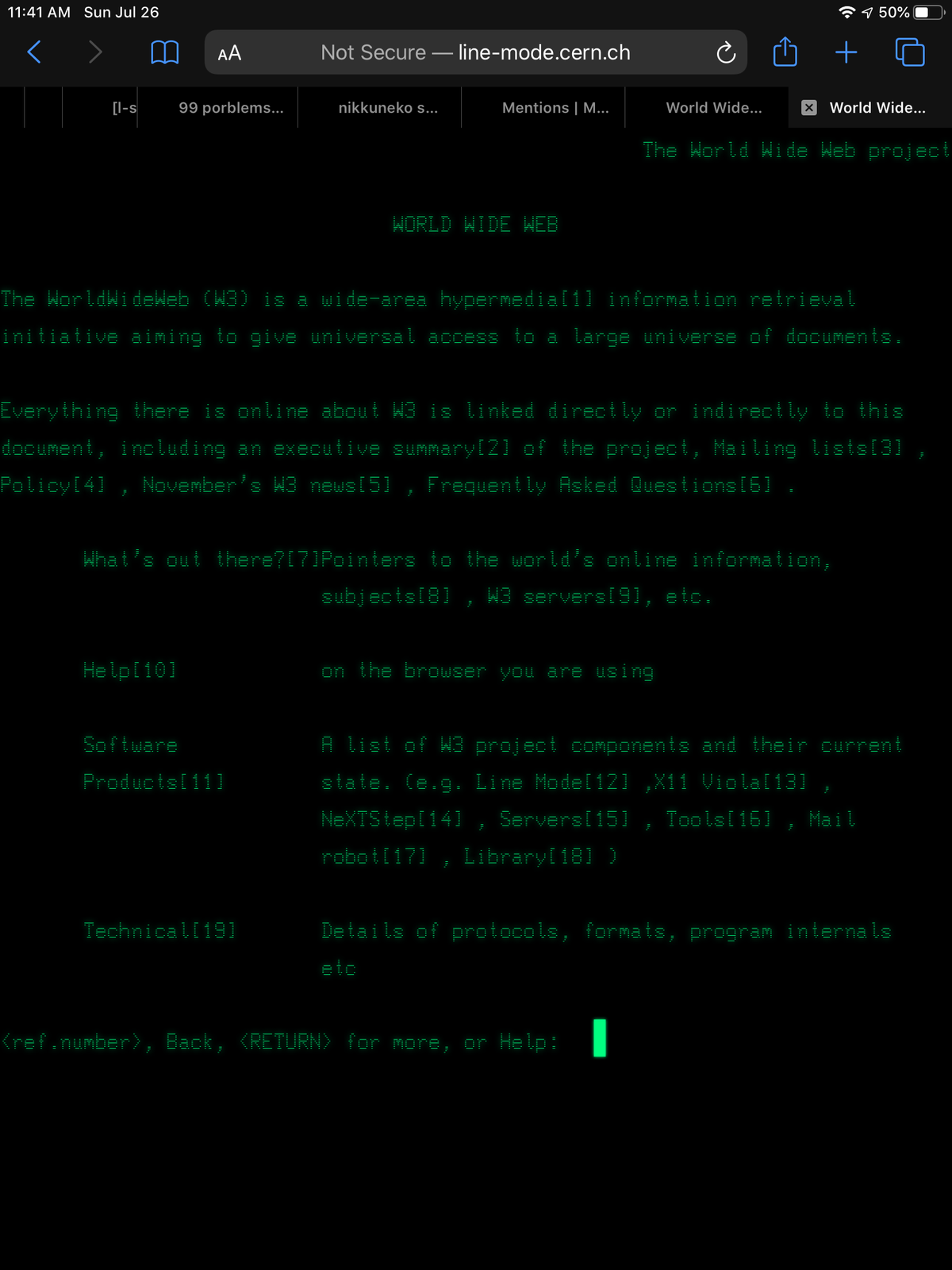 TIL that CERN has a line-mode browser simulator on their site! | MLTSHP