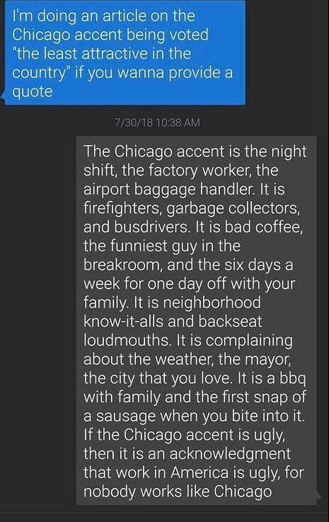 The Chicago accent is the night shift | MLTSHP