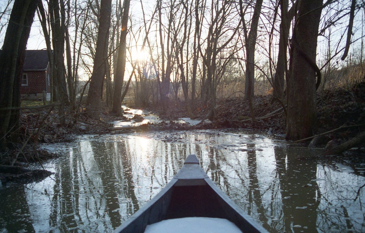 Canoeing in my parent's creek, Spring 1995 | MLTSHP