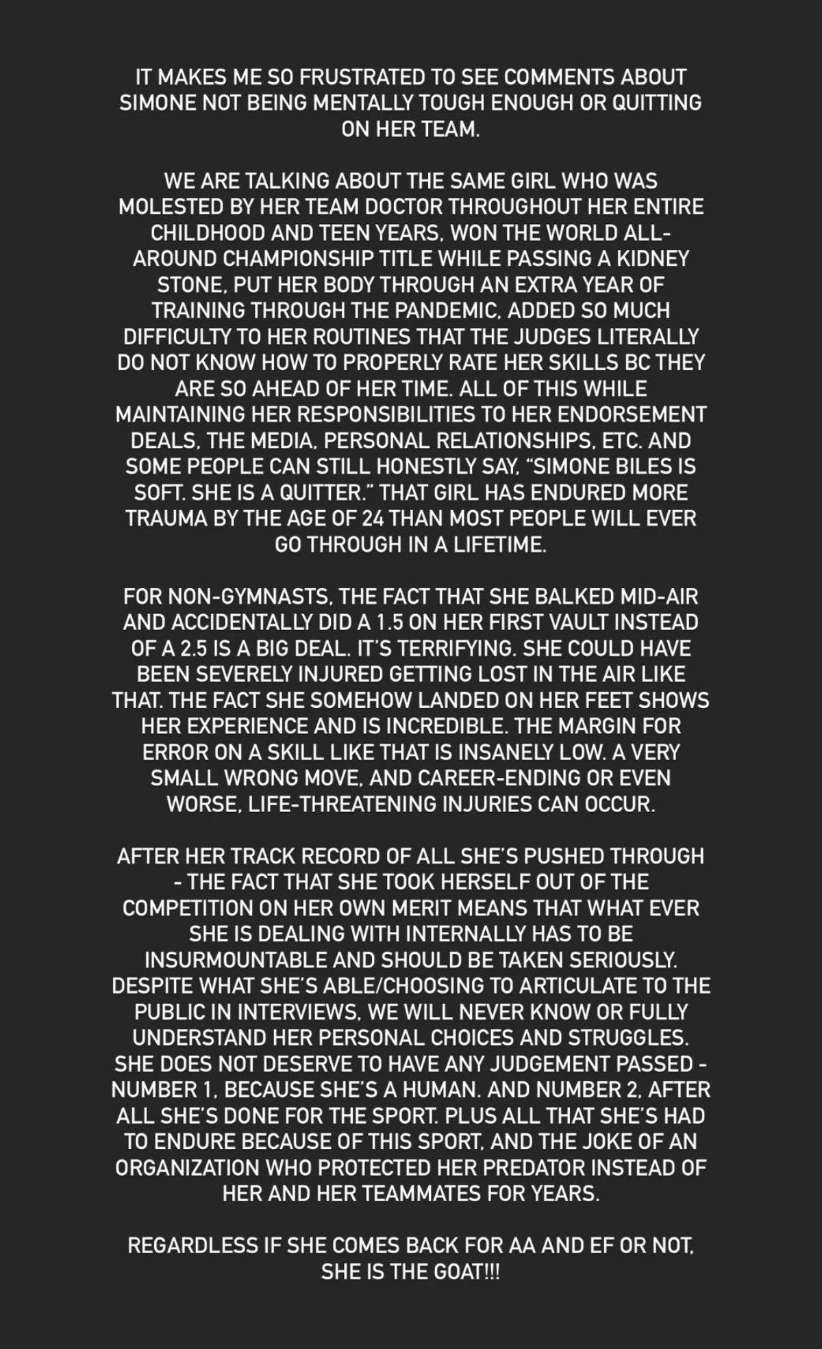 Simone Biles doesn't owe you a goddamned thing. | MLTSHP