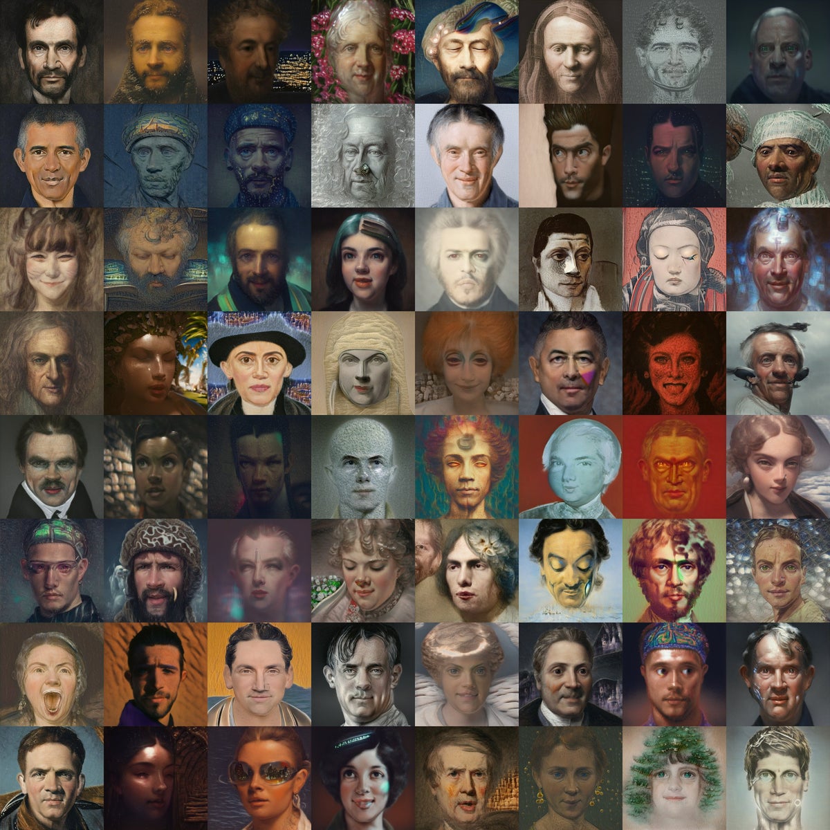 AI artwork portraits by @jd_pressman | MLTSHP