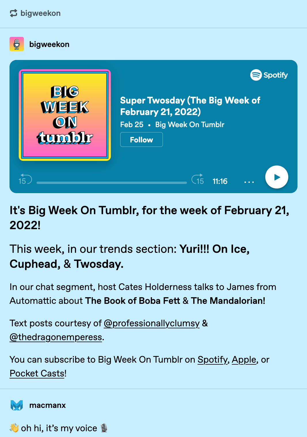 Oh no, it's me, in a podcast. | MLTSHP