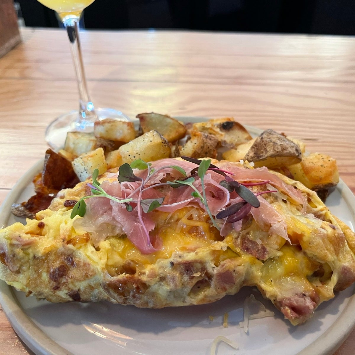 taking a break from it all with a prosciutto omelette | MLTSHP