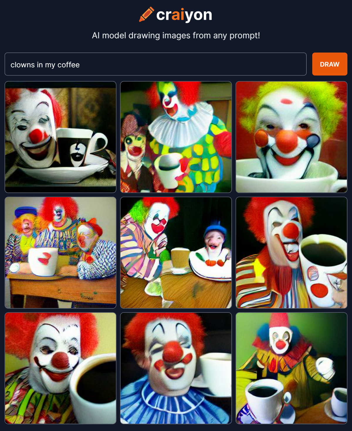 Clowns in my coffee, clowns in my coffee | MLTSHP