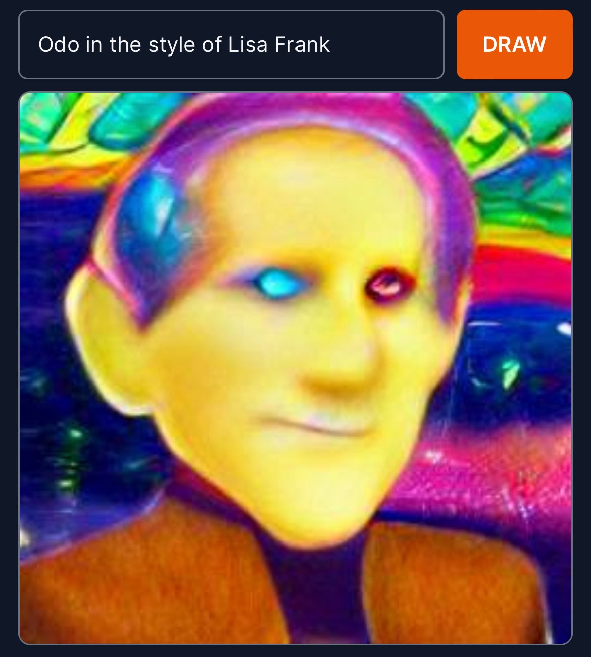 Odo in the style of Lisa Frank | MLTSHP
