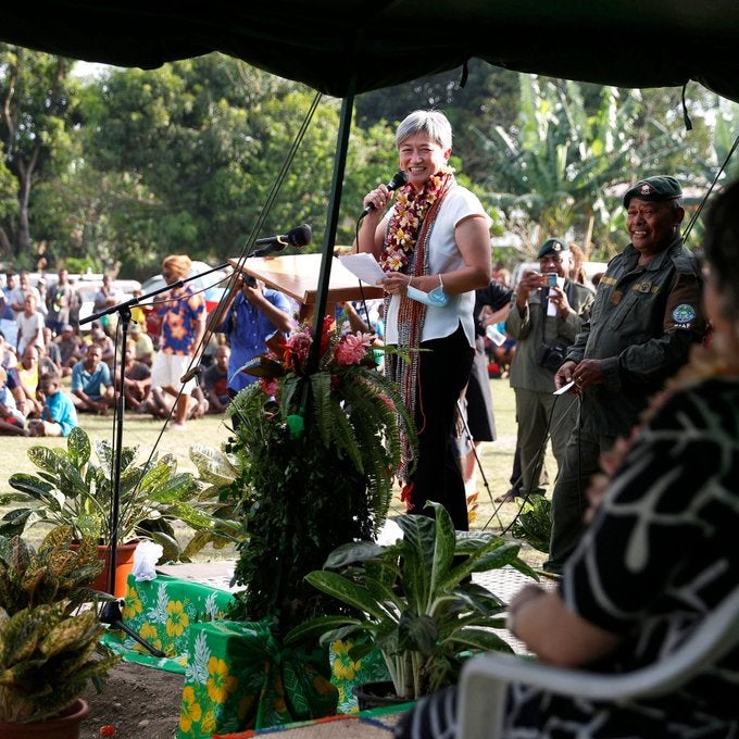 Foreign Minister Penny Wong hard at work in Honiara | MLTSHP