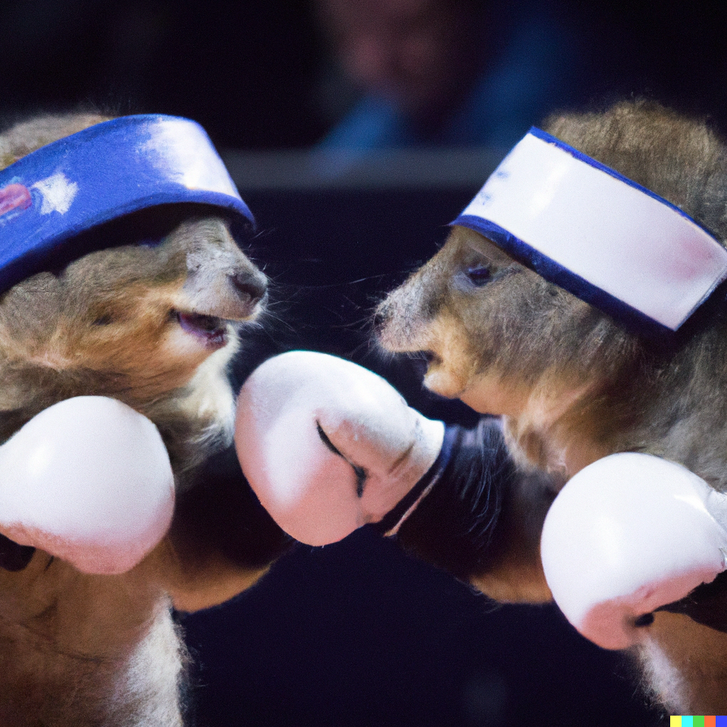 photo of two quokkas in a professional boxing match | MLTSHP