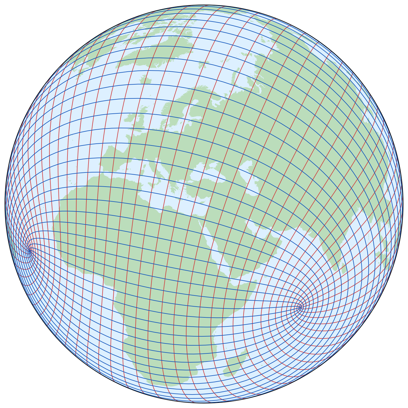 grid on the square dihedron under inverse Peirce quincuncial projection ...