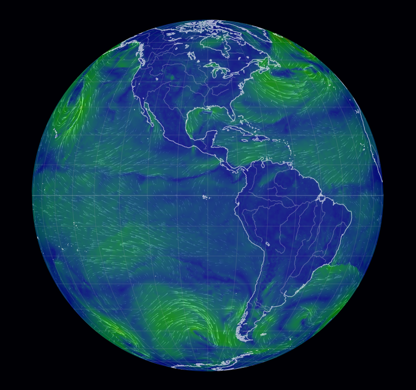 this is neat: visualizations of wind, weather, and other conditions on ...