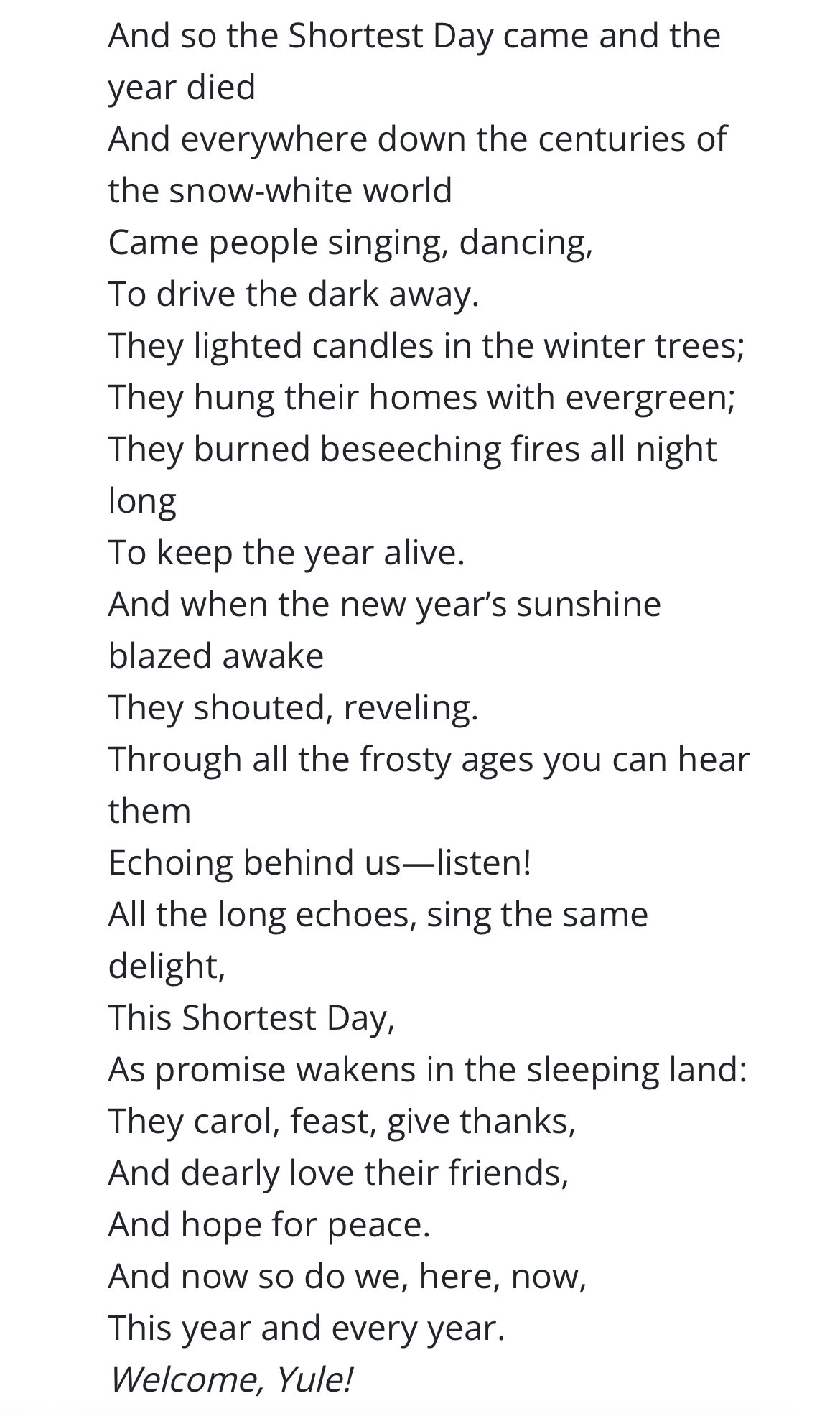 The Shortest Day, by Susan Cooper | MLTSHP