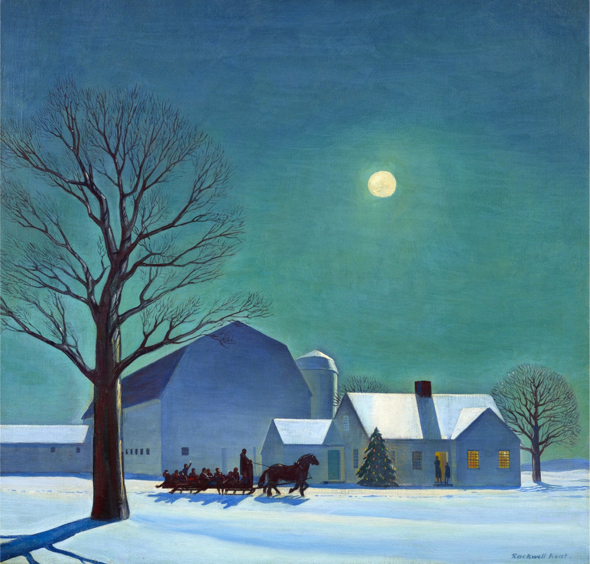 Moonlight Sleigh Ride, c.1943. Rockwell Kent. Oil on canvas. | MLTSHP