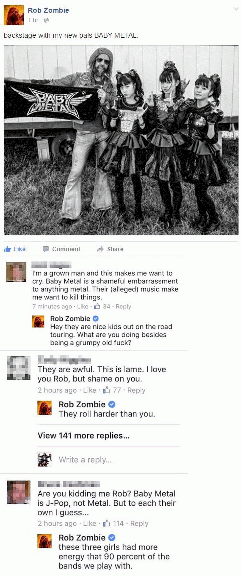 Rob zombie's facebook | MLTSHP