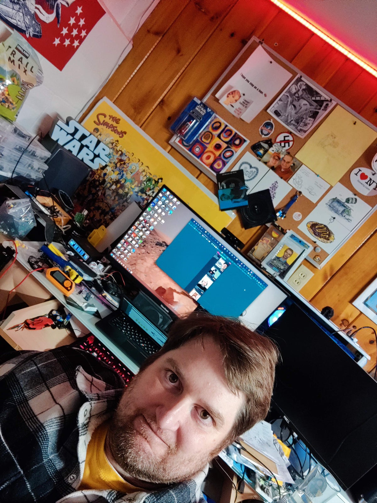 chaotic workspace selfie | MLTSHP