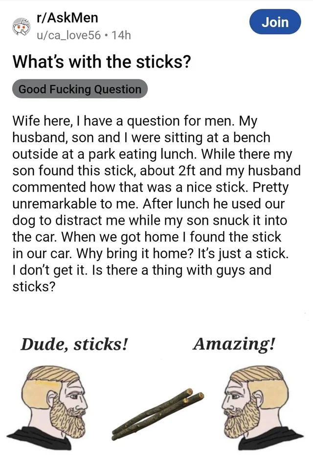 Lot to be said for a good stick... | MLTSHP