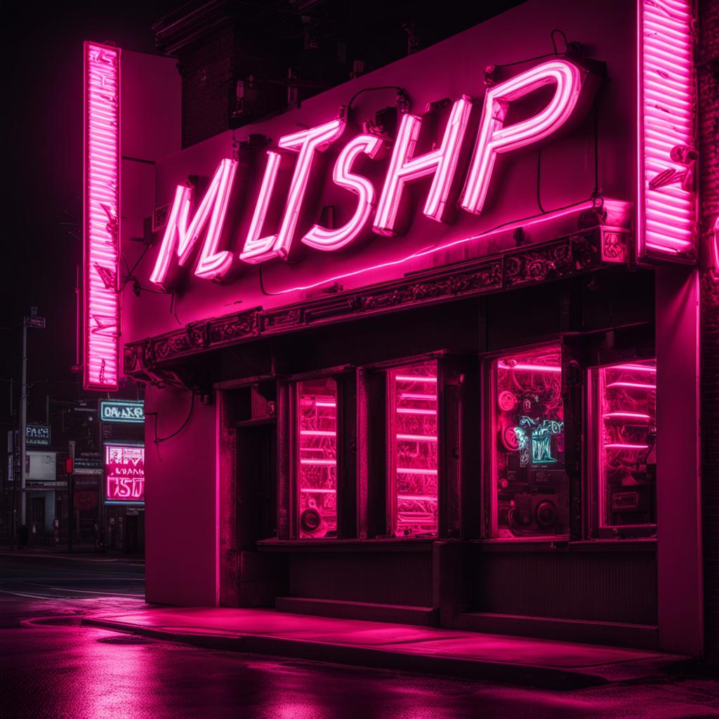 a vibrant pink neon sign that says “MLTSHP” | MLTSHP
