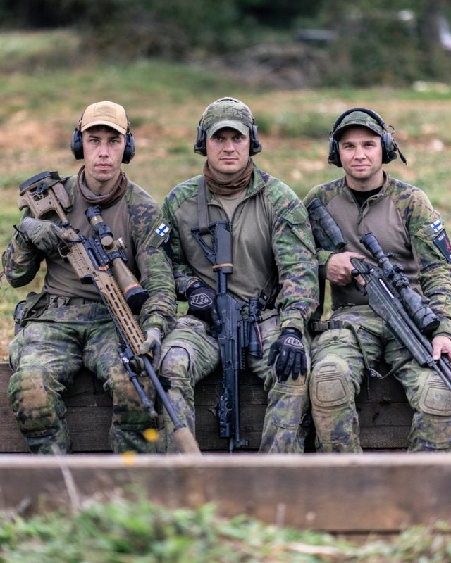 Please note the typically Finnish exhilarated facial expressions of these three after winning ...
