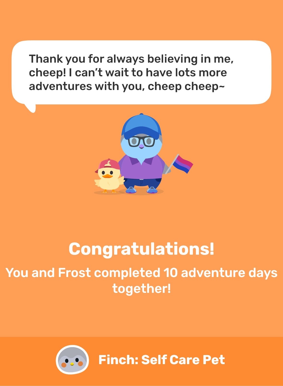 I'm enjoying this fun little self care virtual pet more than I thought I would. | MLTSHP