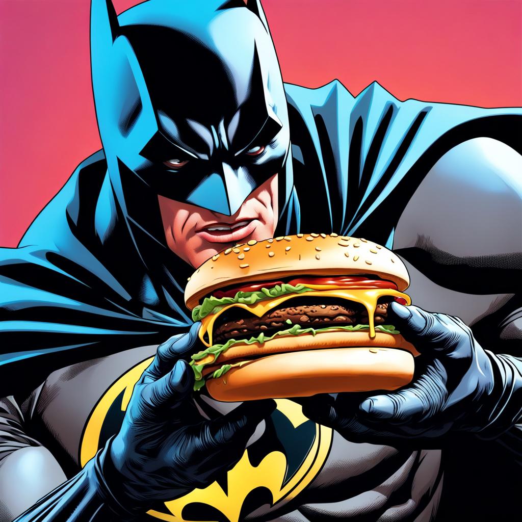 Batman eating a cheeseburger | MLTSHP