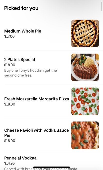 Uber Eats is using AI for pictures of food. | MLTSHP