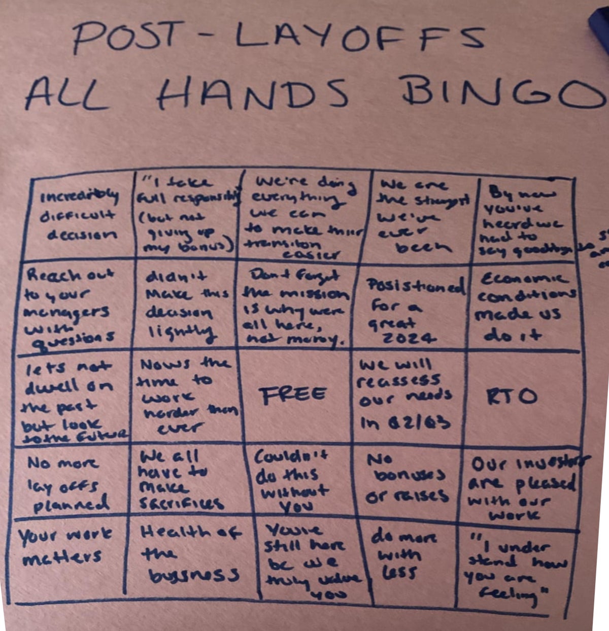 post Layoffs Allhands Bingo | MLTSHP