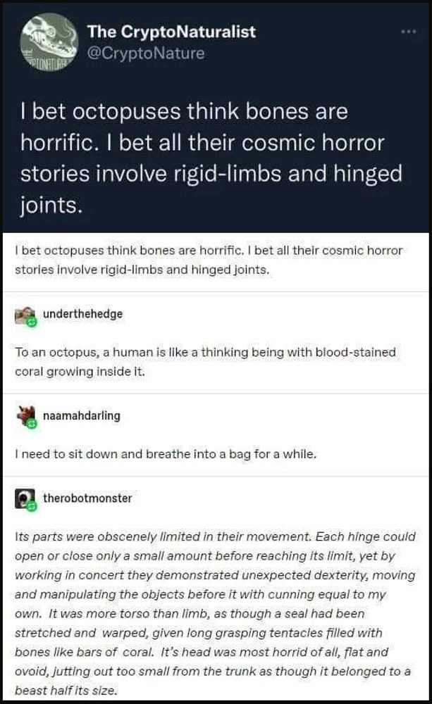 Remember that your normal is a cosmic horror for others | MLTSHP