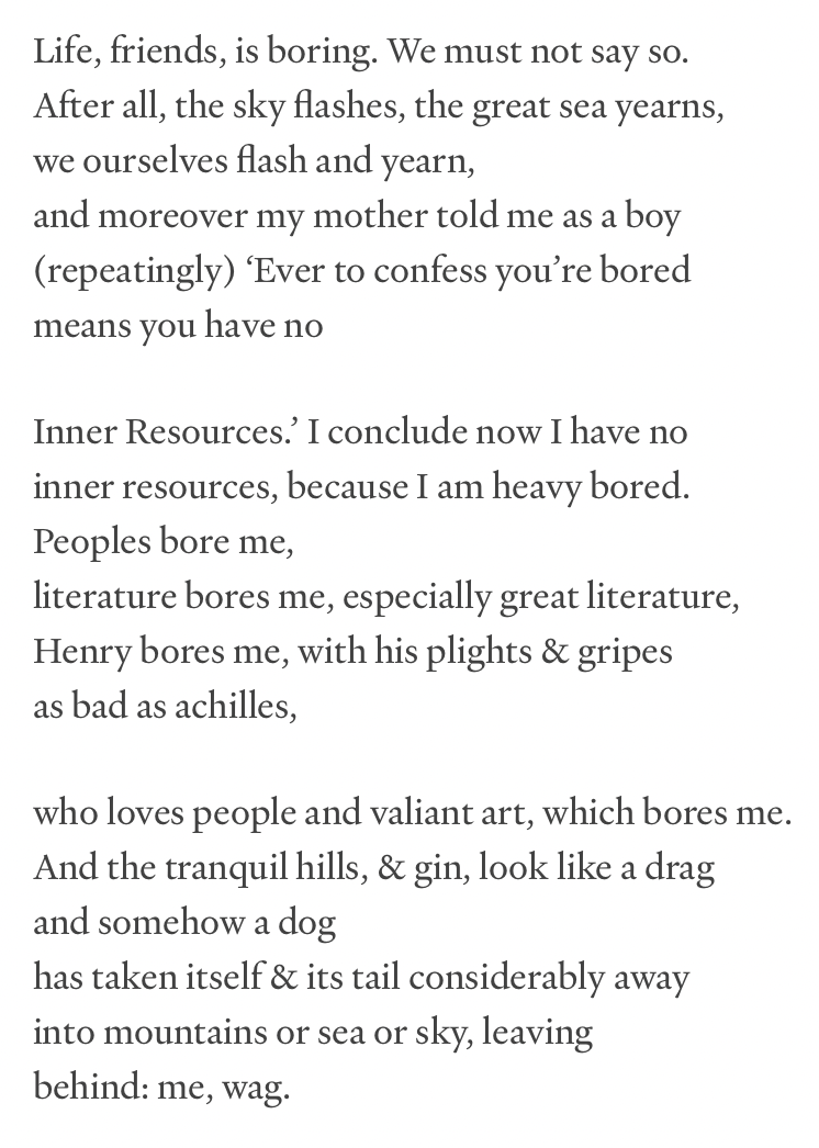 Dream Song 14 (John Berryman) | MLTSHP