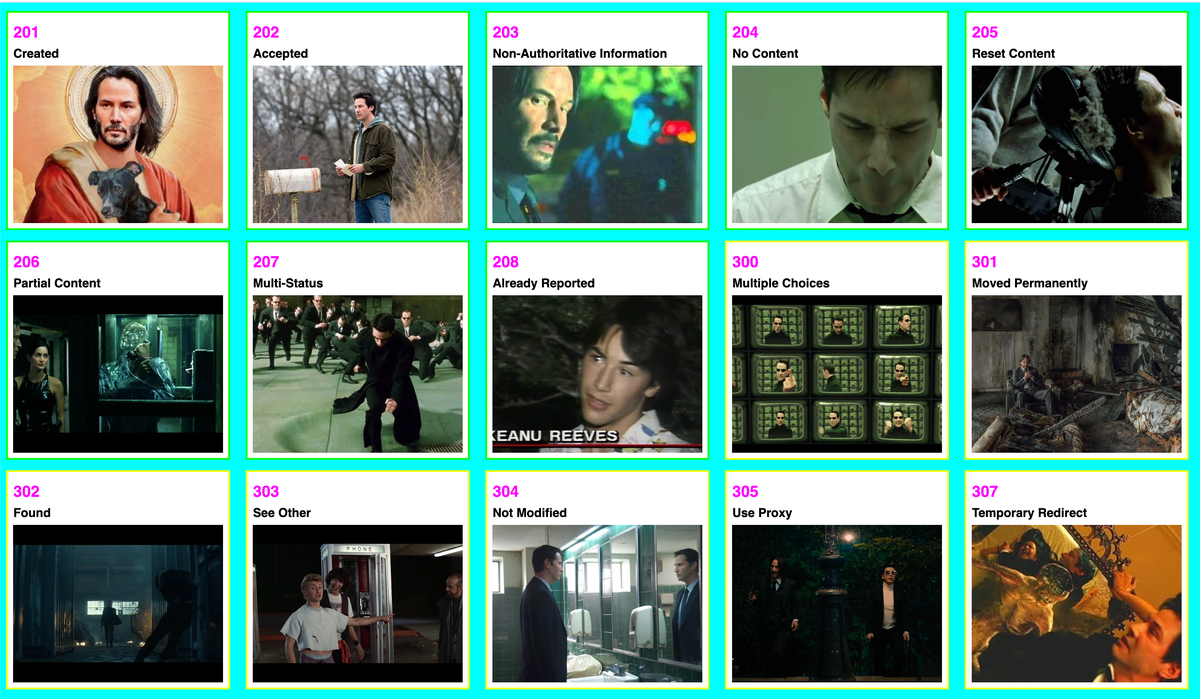 Keanu as HTTP status codes | MLTSHP