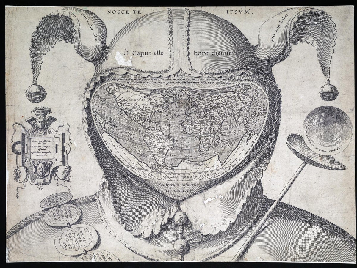 Cordifom world map within fool's cap, 1590 | MLTSHP