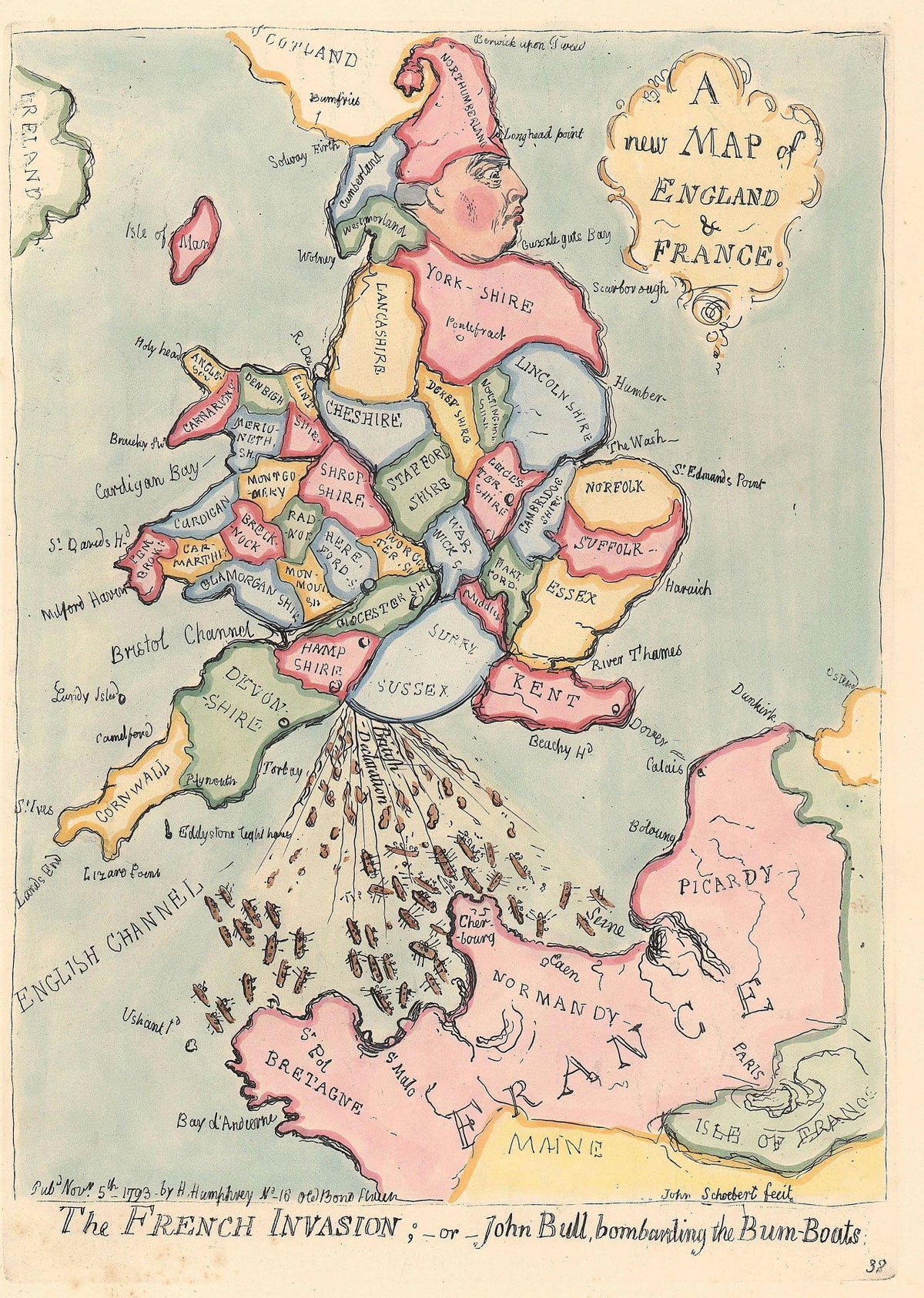 A new map of England and France (1851) | MLTSHP
