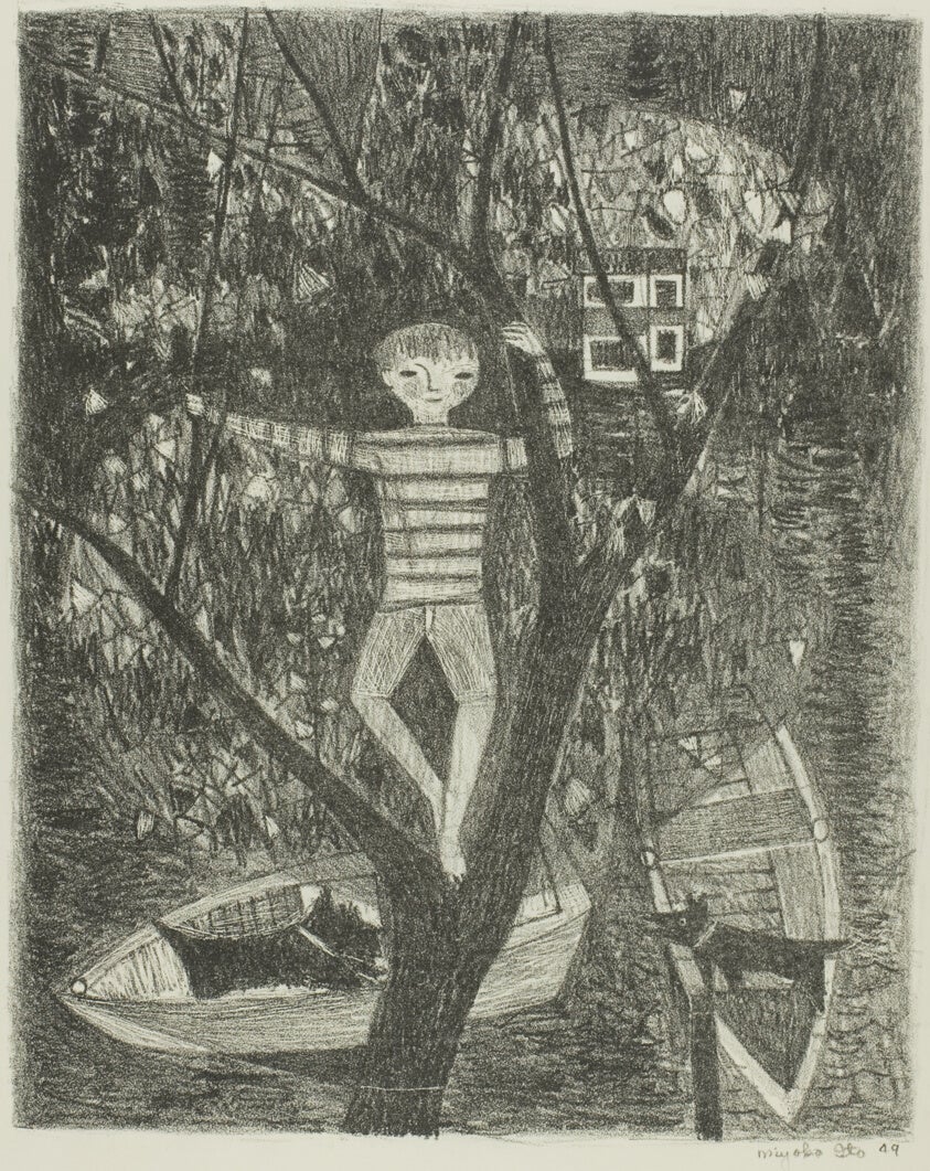 Untitled (Boy in Tree) | Miyoko Ito | MLTSHP