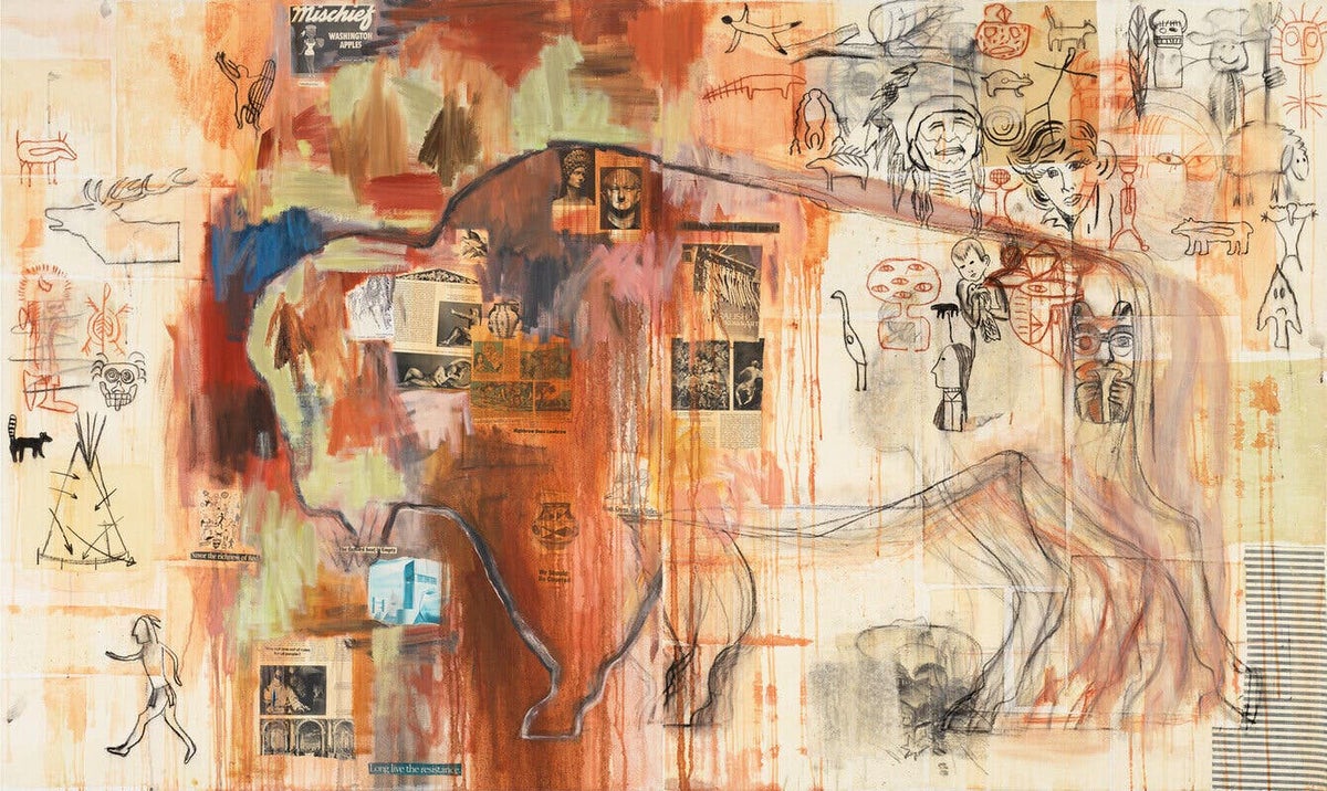 "indian drawing lesson (after leonardo)" - jaune quick-to-see smith, 1993 | MLTSHP