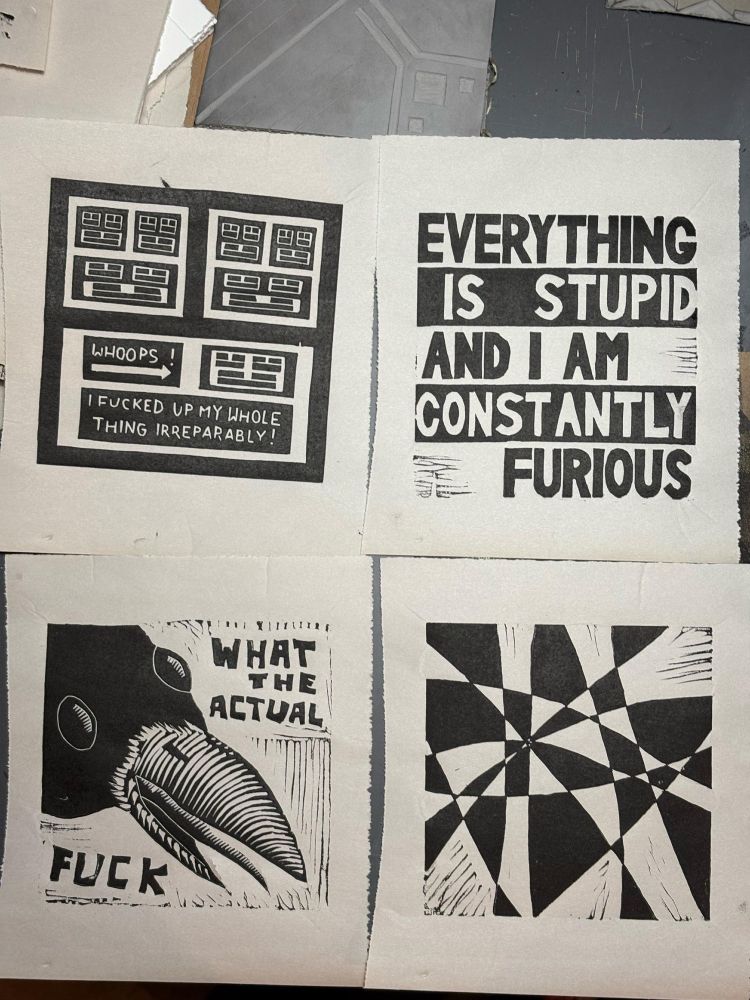 four new lino test prints | MLTSHP