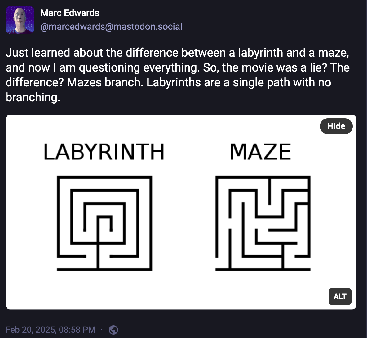 TIL: Labyrinth vs Maze | MLTSHP