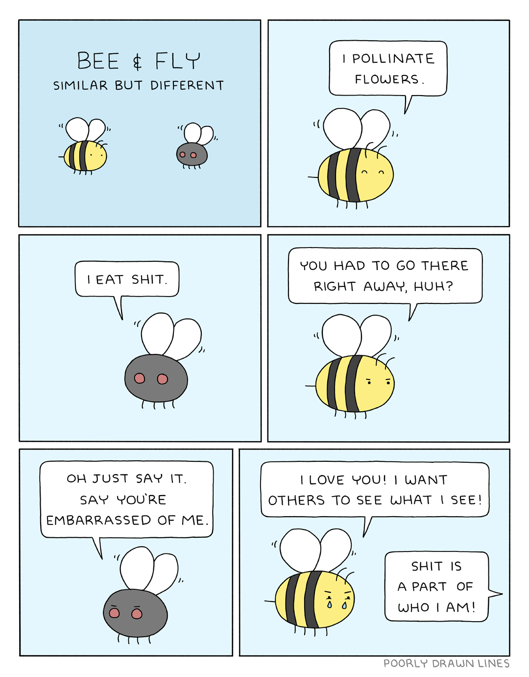 Bee and Fly | Poorly Drawn Lines | MLTSHP