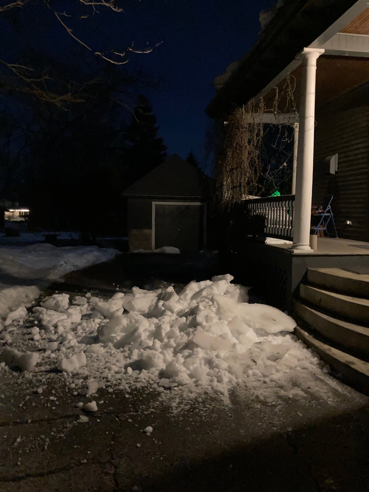 all the snow and ice finally came off of my porch roof! | MLTSHP