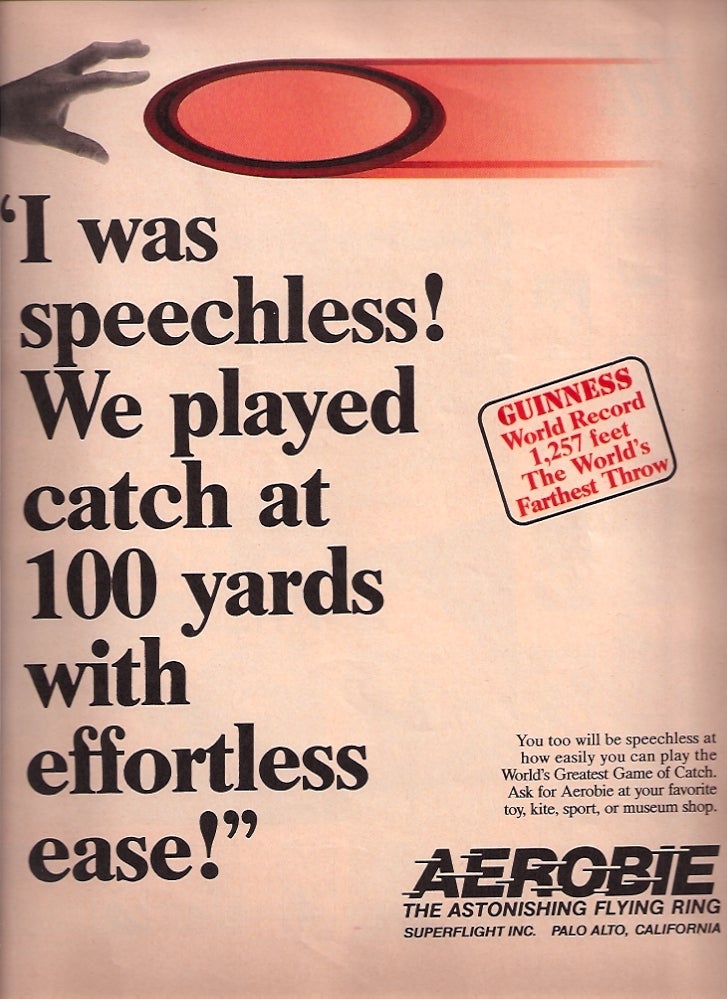 Aerobie ad in Spin July 1989 | MLTSHP