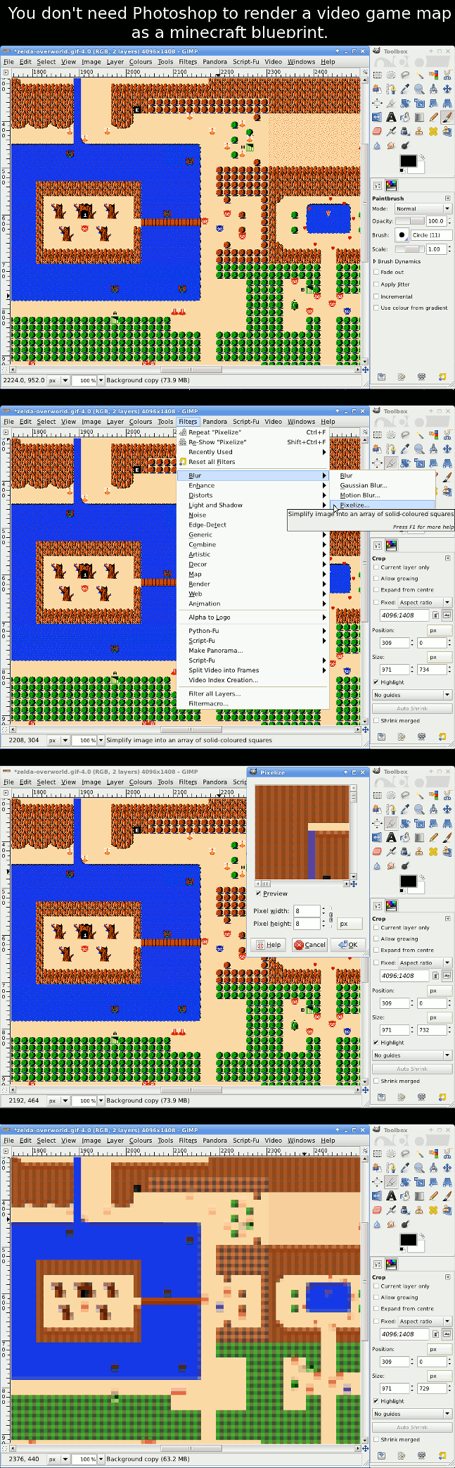 minecraftifying a map | MLTSHP