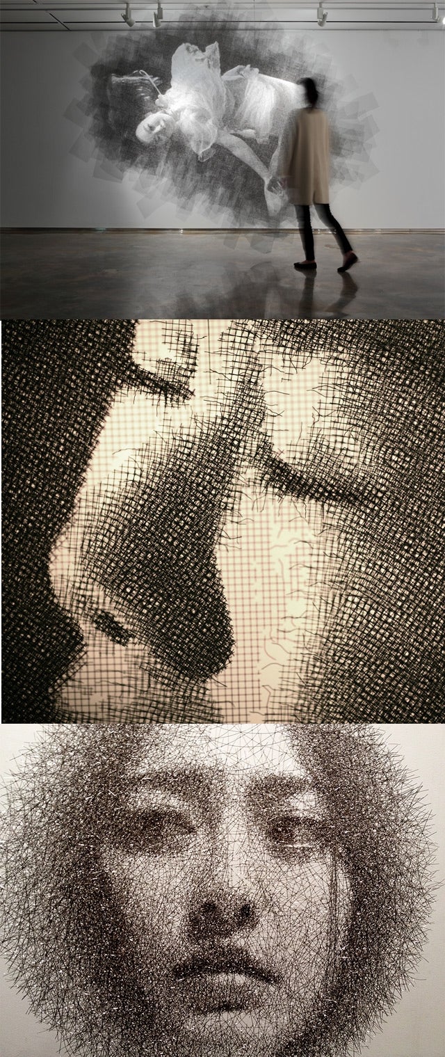 Hand cut wire mesh portraits | MLTSHP